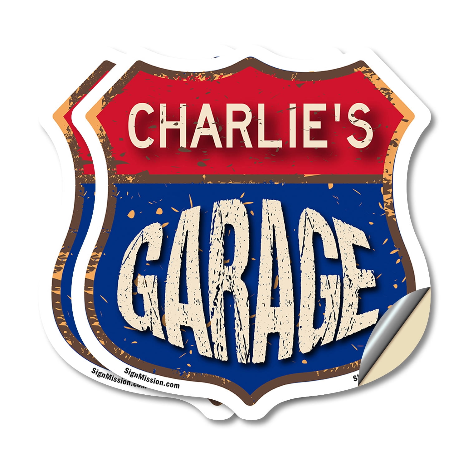 Charlie's Garage (2 Pack) 4 inch X 4 inch Shield Shaped Heavy Duty 3.2 ...
