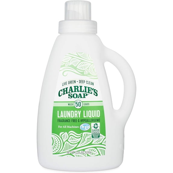 Charlie’s Soap Laundry Liquid (50 Loads, 1 Pack) Natural Deep Cleaning ...