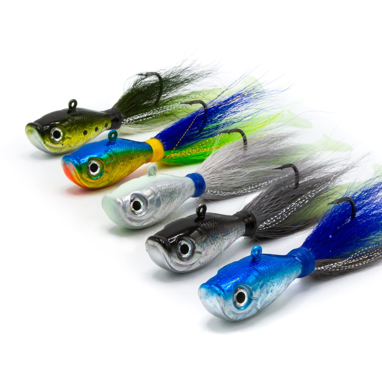 Charlie's Worms Jiggin' Dipper Holographic Bucktail Fishing Lure Jigs 3 ...