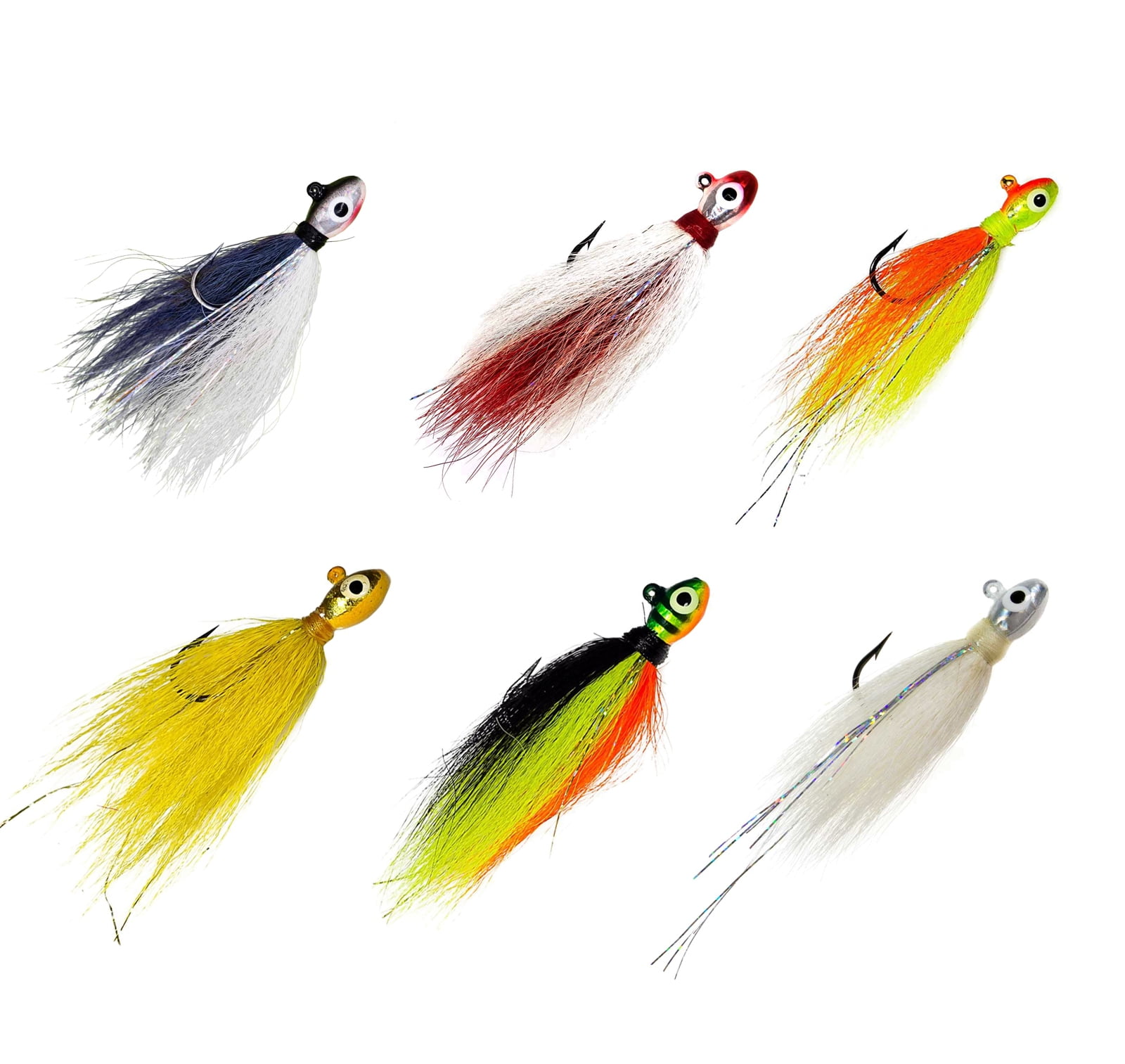 Charlie's Worms Single Hook Pompano Bucktail Jig, 1/4oz & 3/8oz, Hand ...