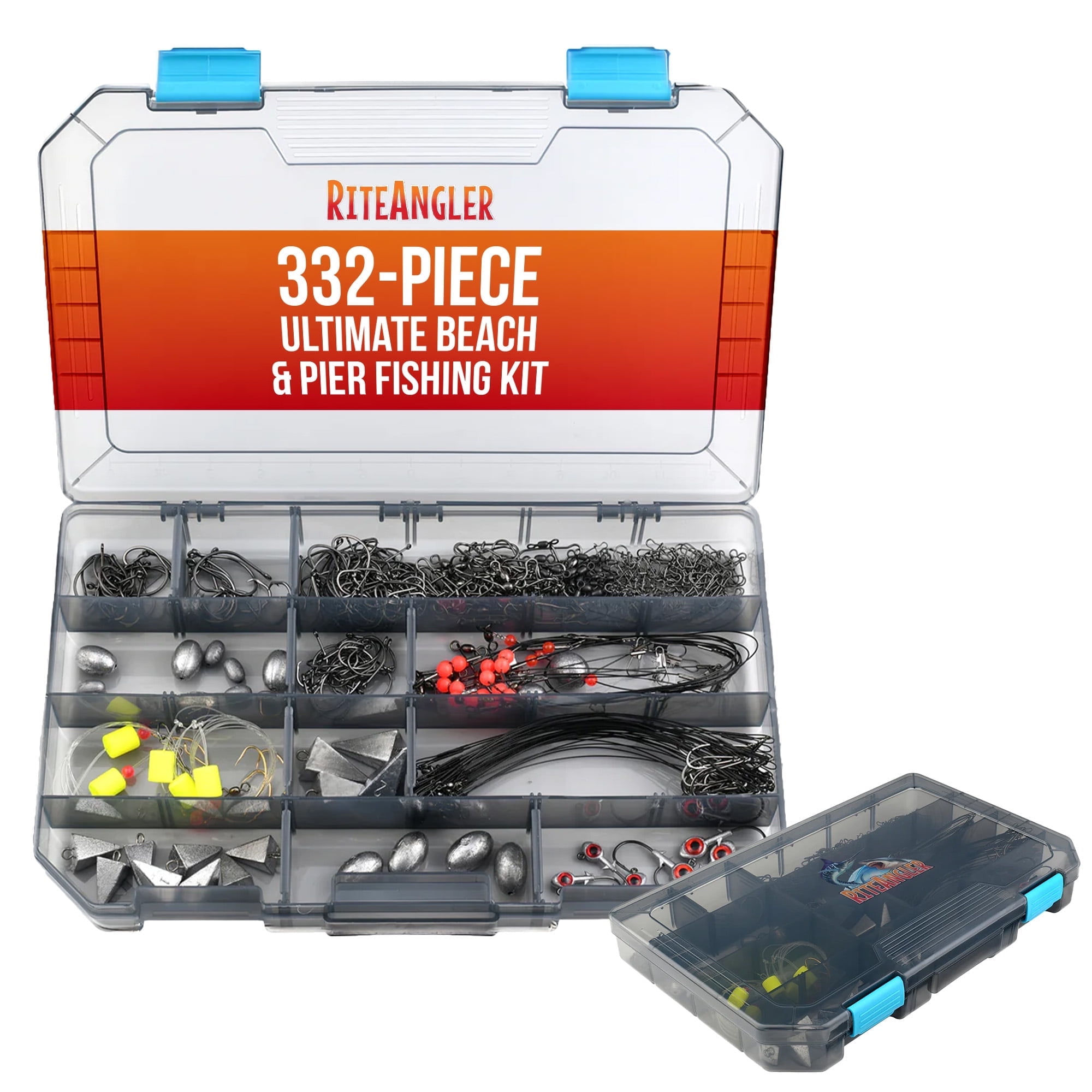 Rite Angler 332-Pc Fishing Tackle Box Kit – Lures, Hooks & Bait ...