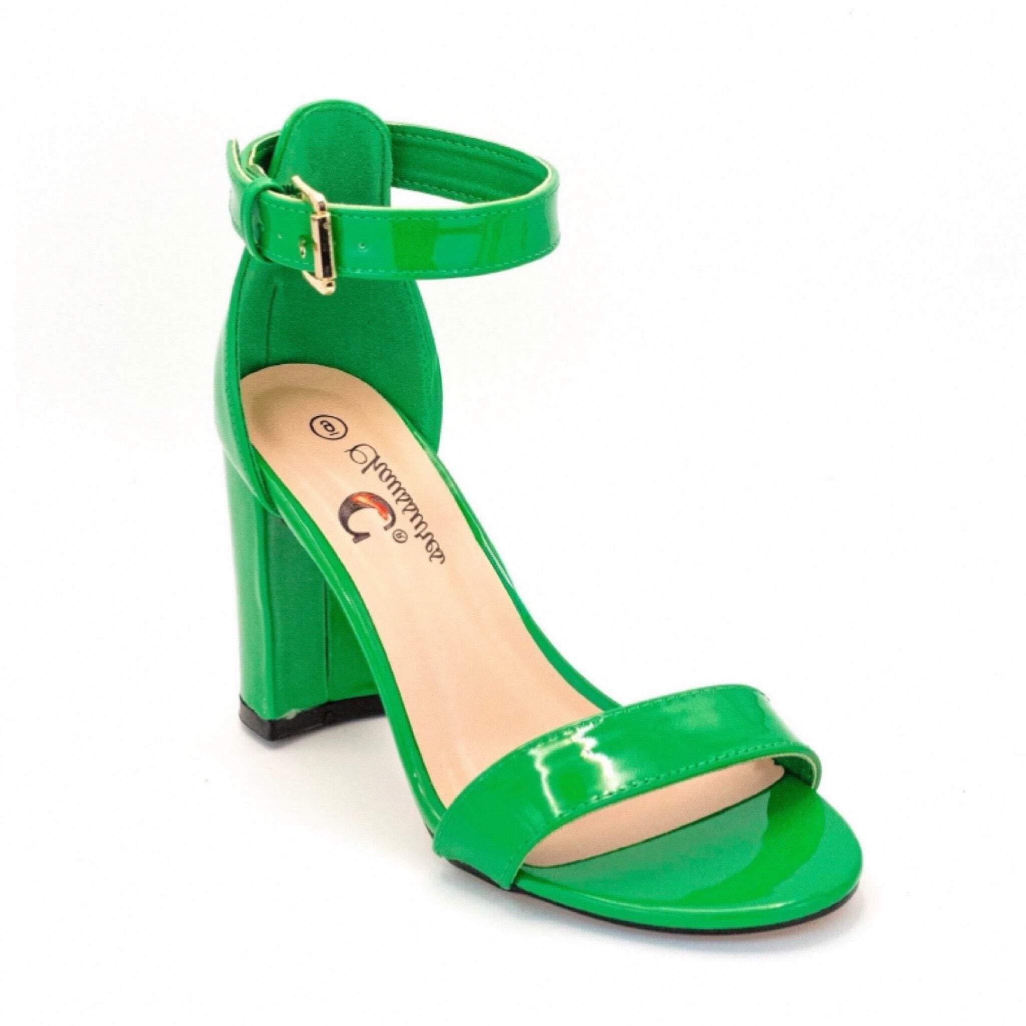 Charlita Green Block Heel Sandals - Walmart.com
