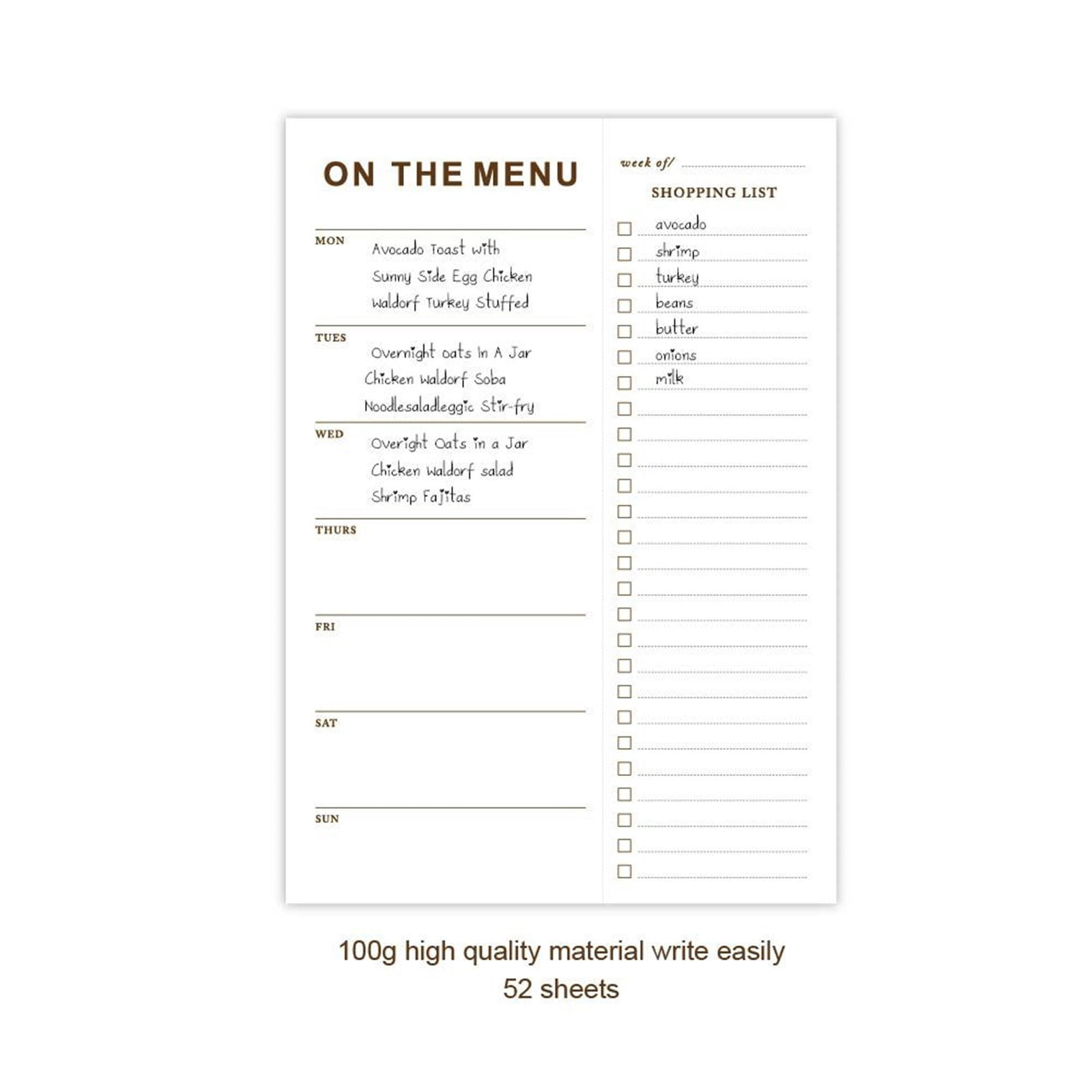 Charlodey Clearance School Supplies Meal Planner and Grocery List ...