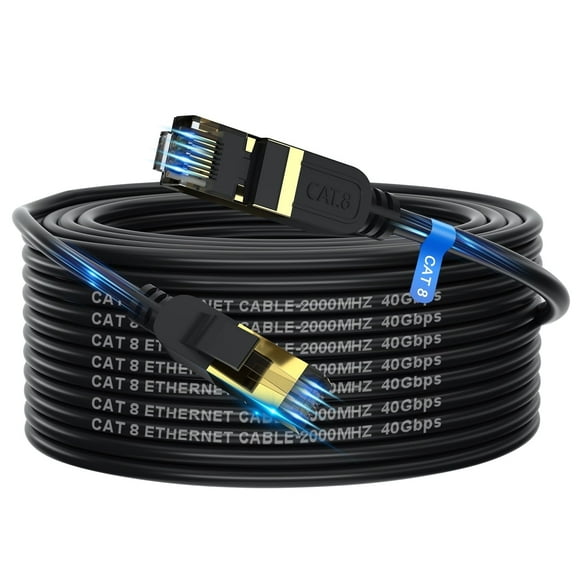 XINDUO-Cat 8 Ethernet Cable 75 FT, High Speed 40Gbps 2000Mhz Braided ...