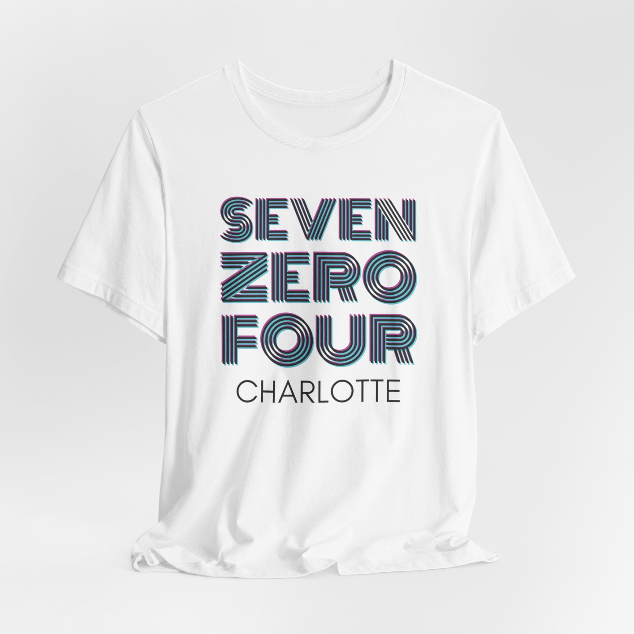 Charlotte 704 T-Shirt North Carolina Area Code Crewneck Shirt Retro Tee ...