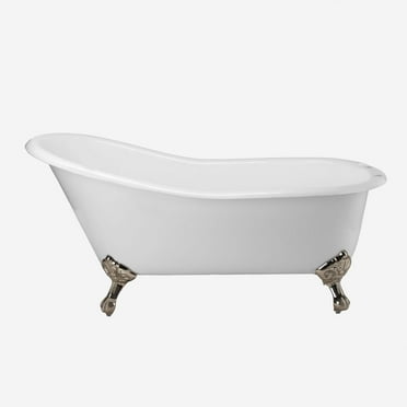 Charlotte 54 Inch Cast Iron Slipper Clawfoot Tub - Rim Faucet Drillings ...