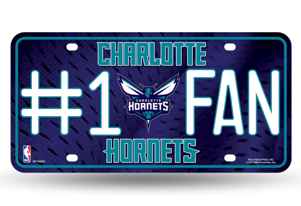 Charlotte Basketball Hornets #1 Fan Metal License Plate Tag - Number ...