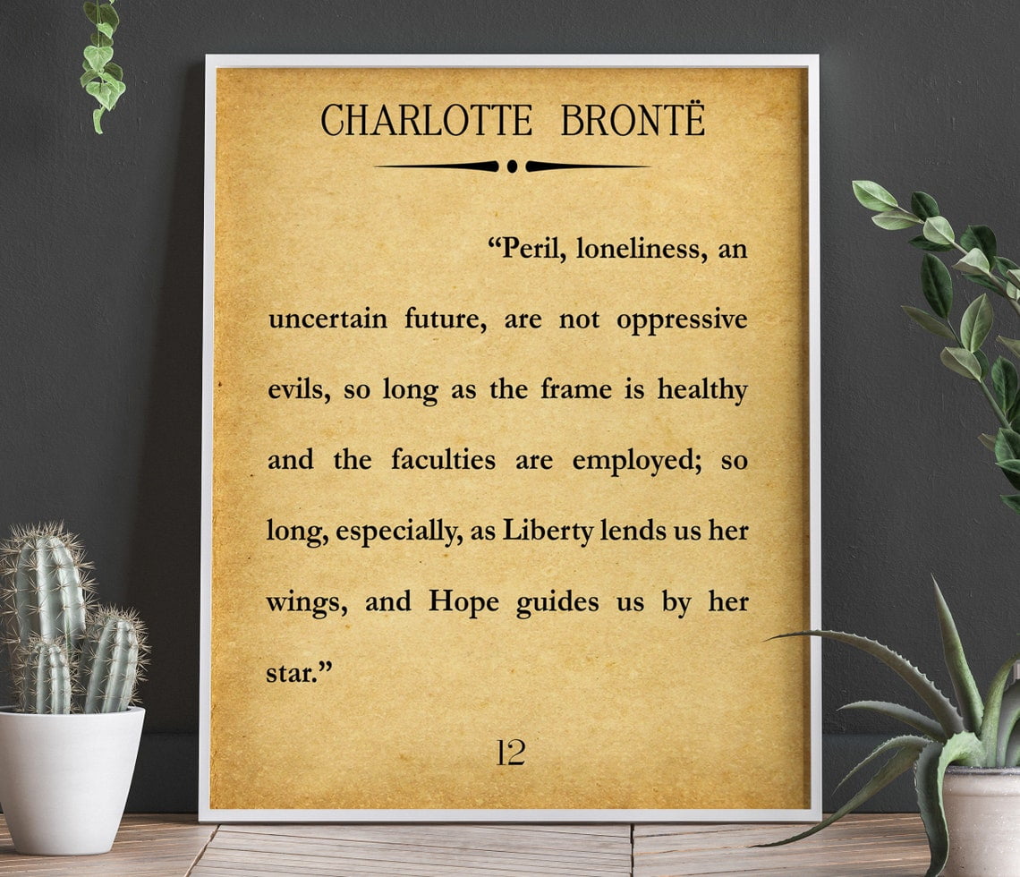 Charlotte Bronte Quote Charlotte Bronte Book Page Quote Book Quote Wall ...