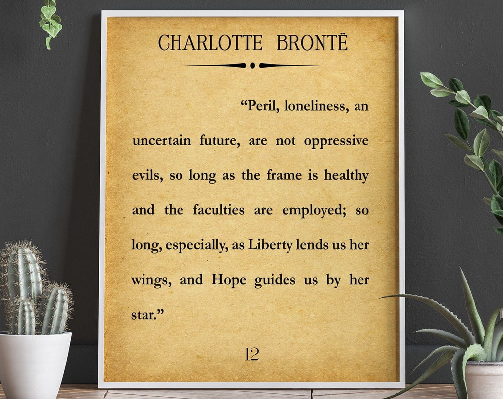 Charlotte Bronte Quote Charlotte Bronte Book Page Quote Book Quote Wall ...
