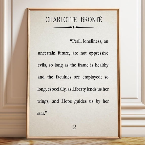 Charlotte Bronte Quote Charlotte Bronte Book Page Quote Book Quote Wall ...