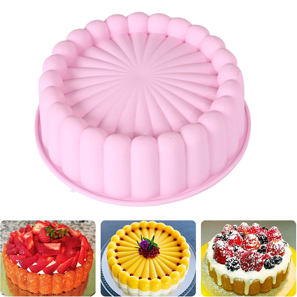 Charlotte Cake Pan Silicone, Nonstick, 8 inch Round Cake Molds for ...