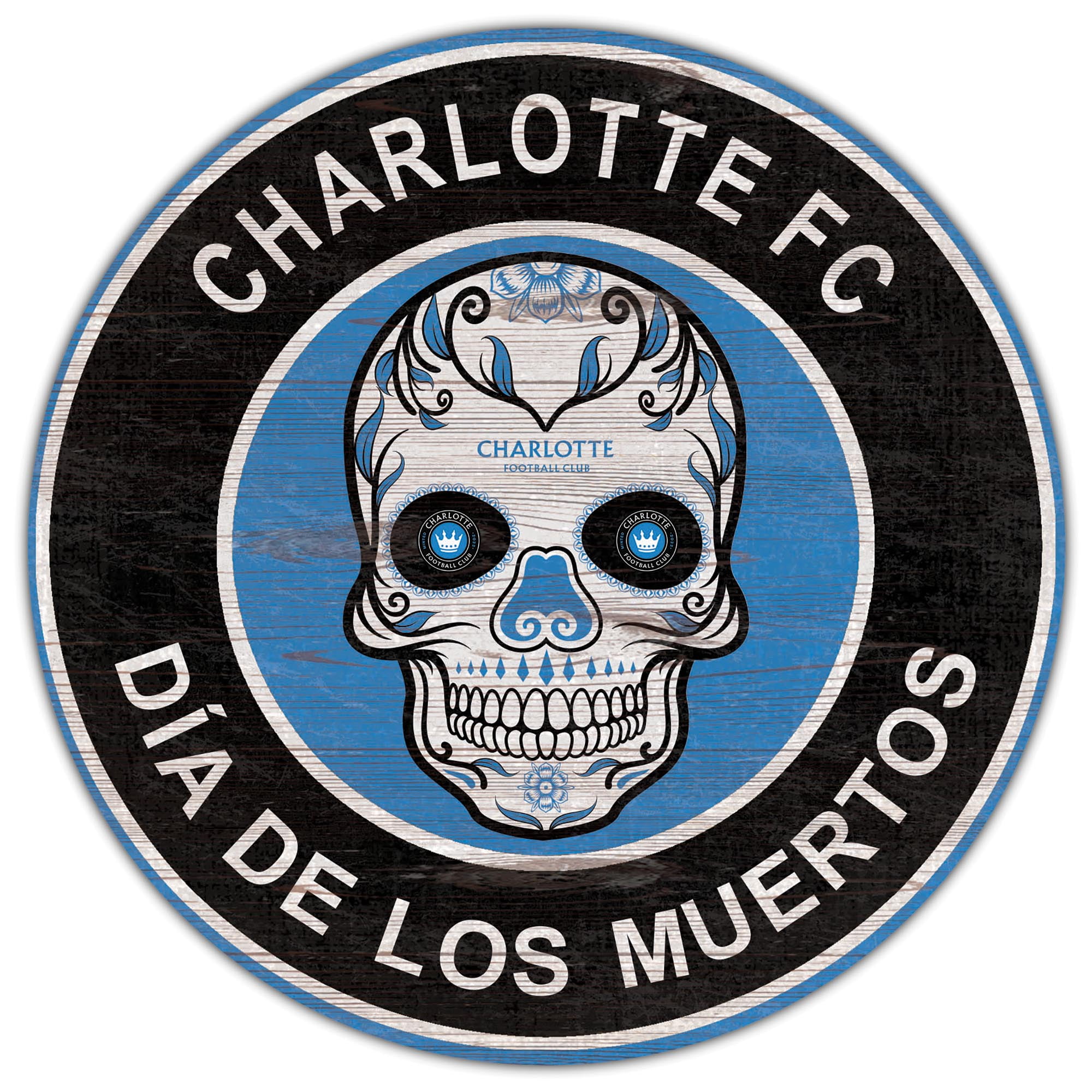 Charlotte FC 12" Sugar Skull Circle Sign - Walmart.com