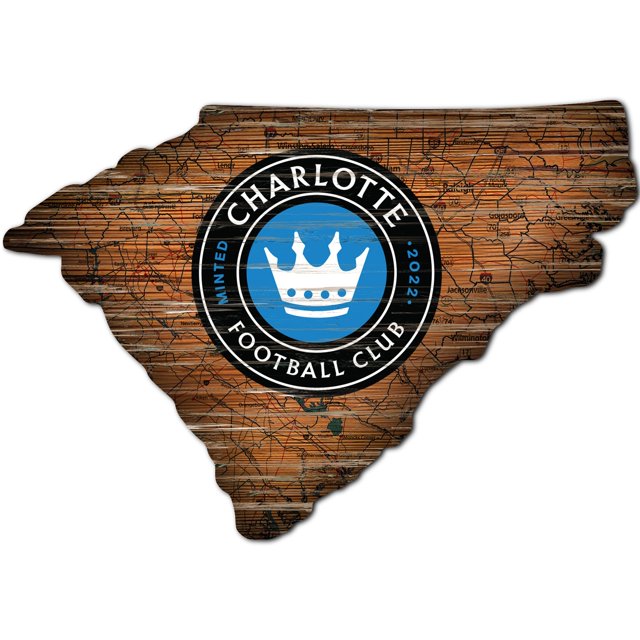 Charlotte FC Distressed State with Logo Sign - Walmart.com