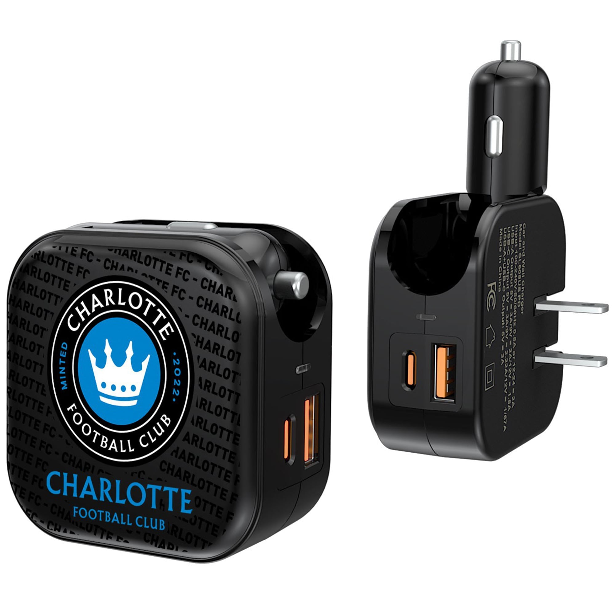 Charlotte FC Text Backdrop Design USB Charger - Walmart.com