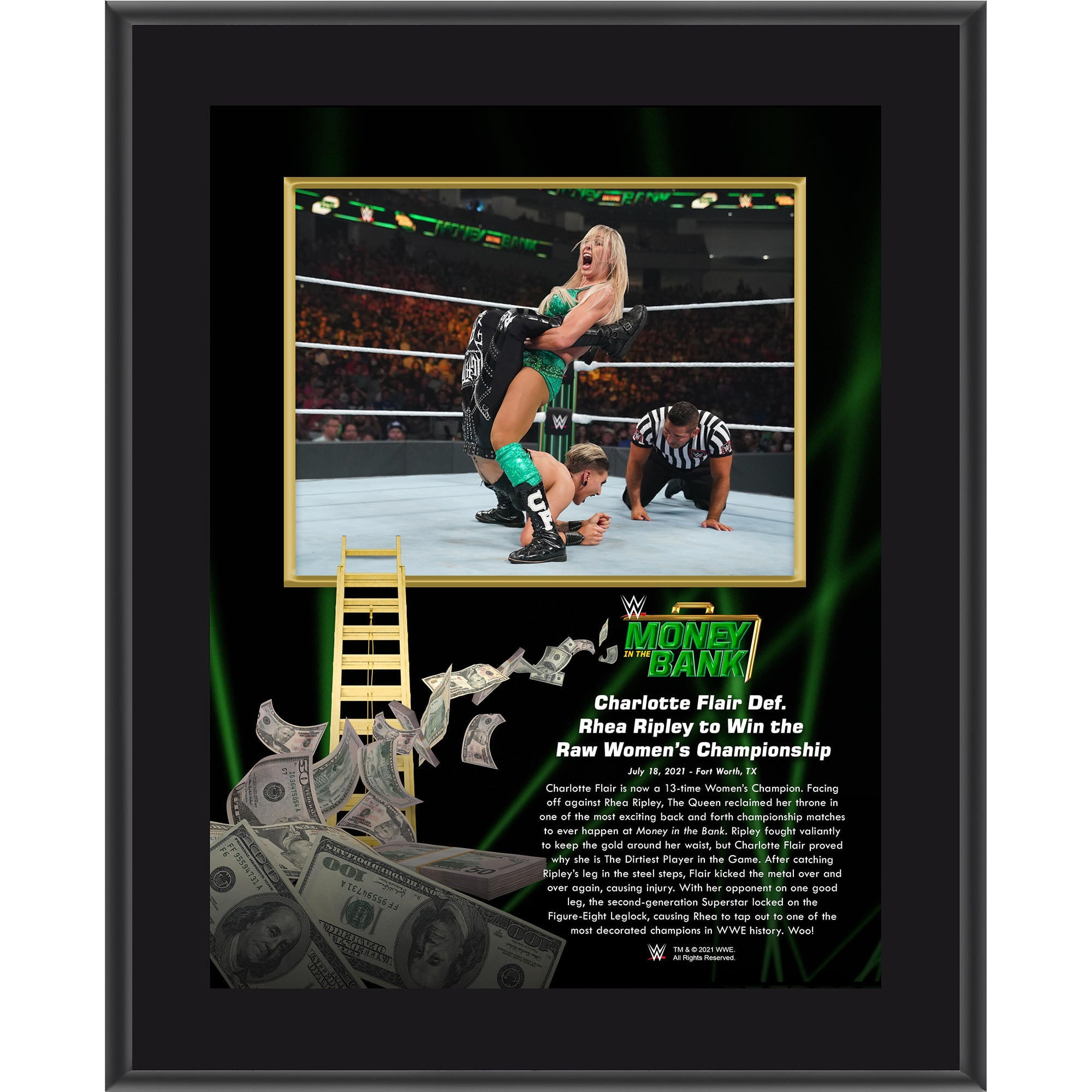 Charlotte Flair Framed 10.5" x 13" 2021 Money In The Bank Sublimated ...