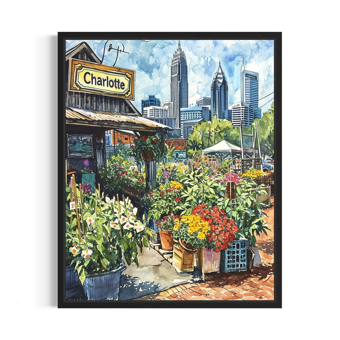 Charlotte Flower Market Poster, Neutral Botanical Pastel Artwork ...