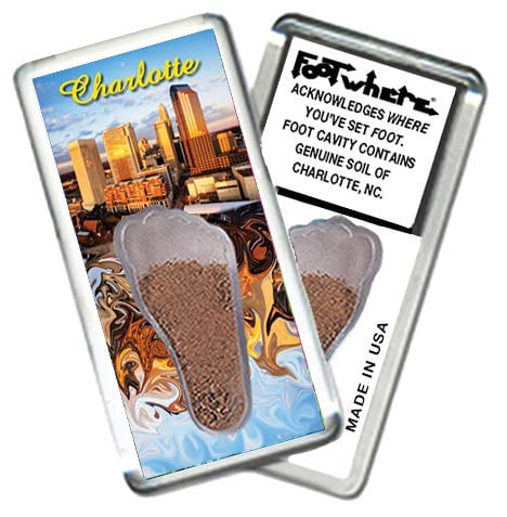 Charlotte FootWhere Souvenir Fridge Magnet. Made in USA (CH203 - Dusk ...