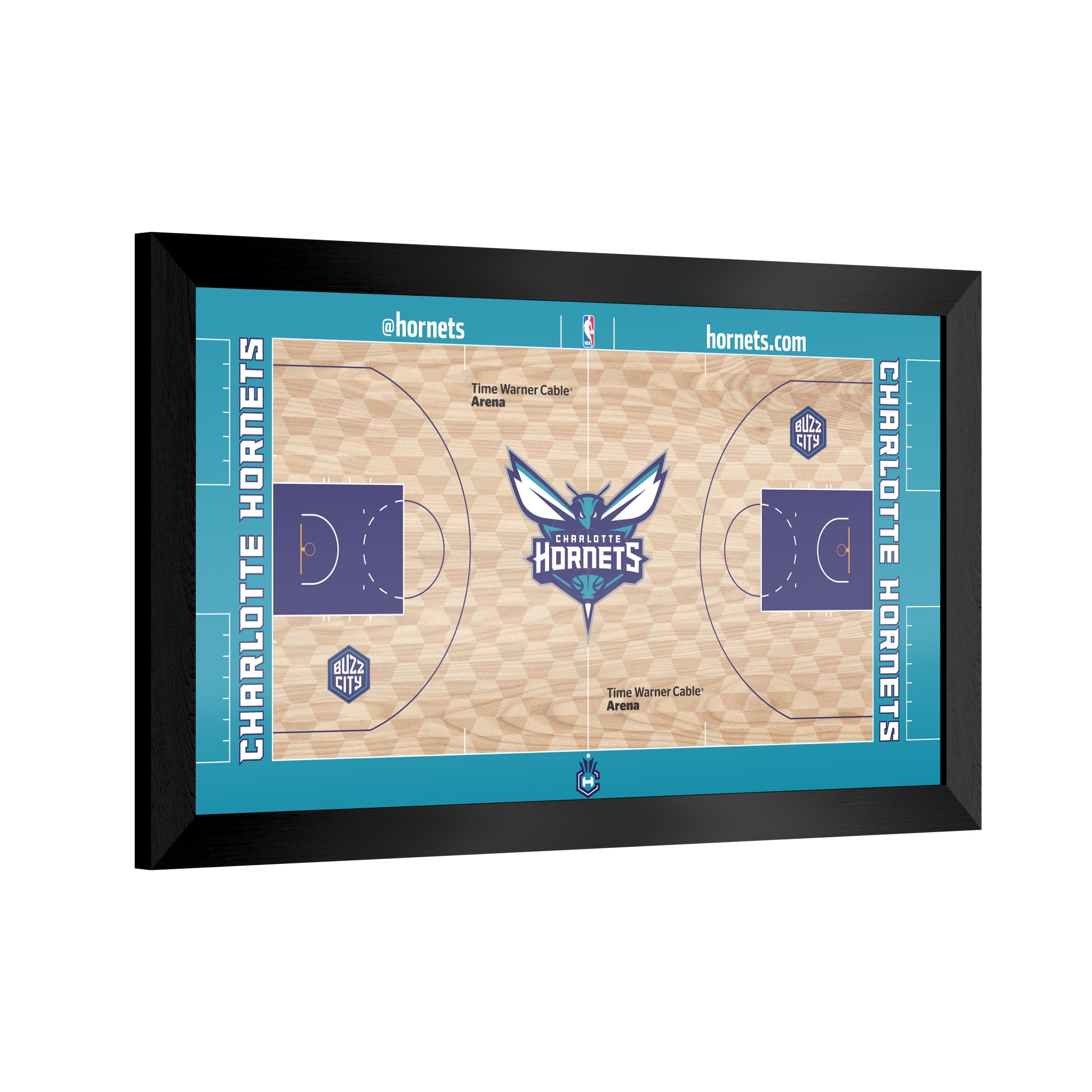 Free Shipping! Trademark Gameroom Charlotte Hornets Logo Black Framed ...