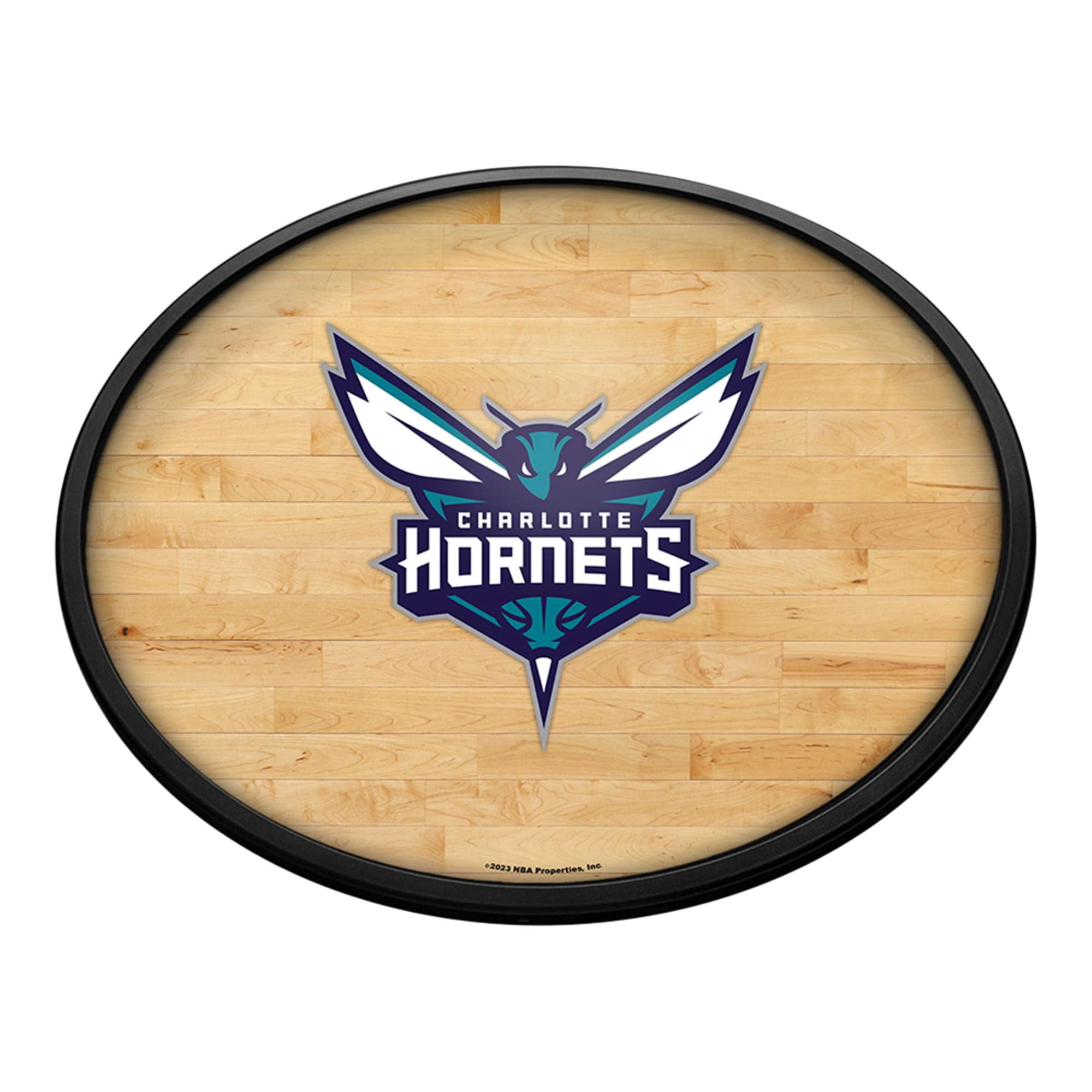 Charlotte Hornets 18'' x 14'' Slimline Illuminated Striped Oval Wall ...