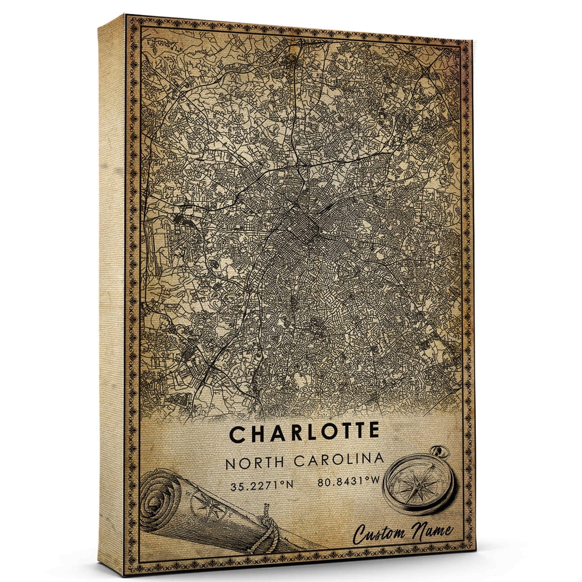 Charlotte Map Poster, North Carolina Map Art Poster, Canvas, Charlotte ...