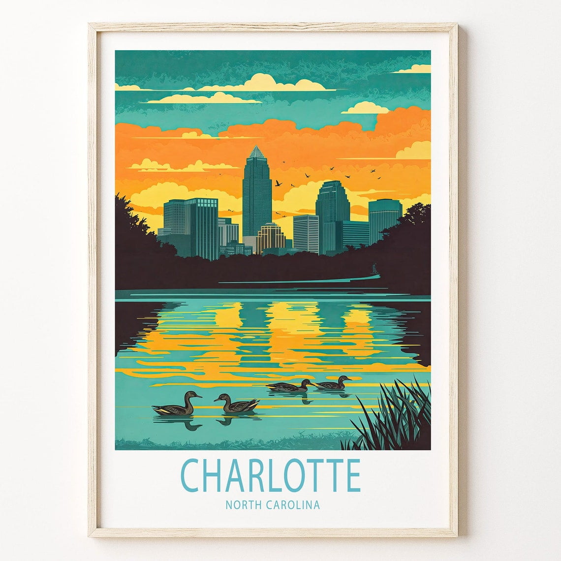 Charlotte North Carolina Poster, Charlotte North Travel Wall Art ...