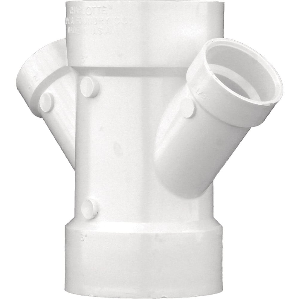 Charlotte Pipe 3 In. x 2 In. Schedule 40 DWV PVC Reducing Double Wye ...