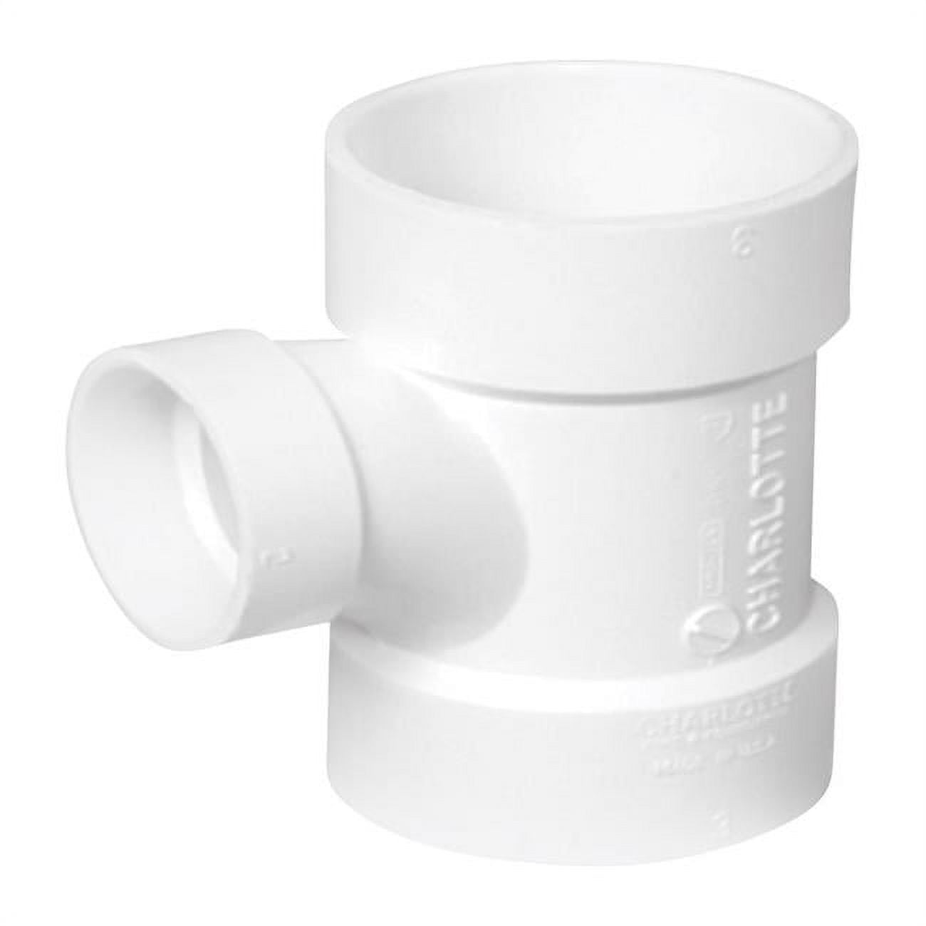 Charlotte Pipe 4867016 4 Hub x 4 in. Dia Hub 2 Hub PVC Sanitary Tee, Schedule 40 - 10 Piece ...
