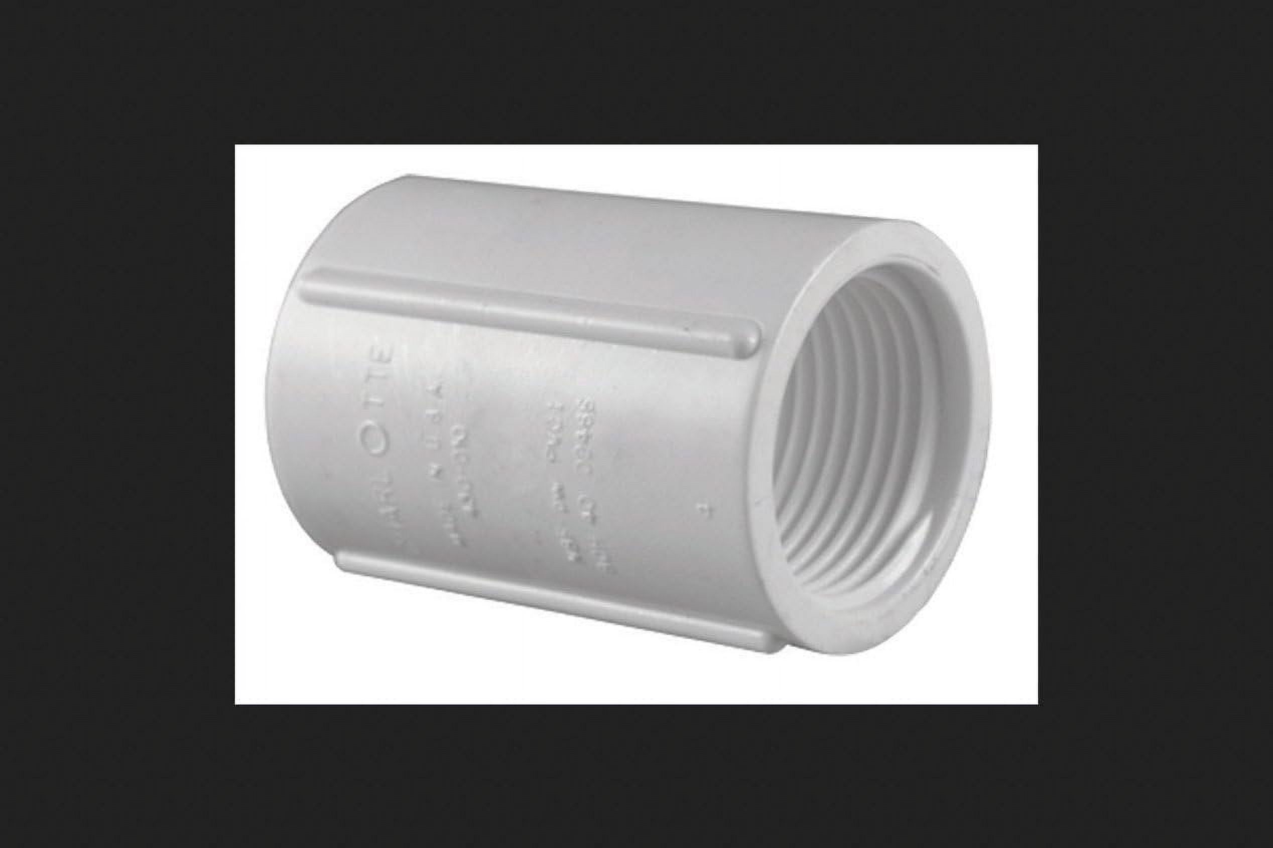 Charlotte Pipe Coupling SCH 40 PVC FPT X FPT 1" X 1" White - Walmart.com