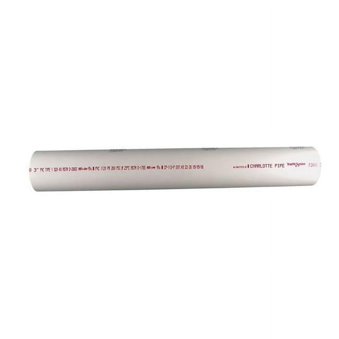Charlotte Pipe & Found PVC 04005 0200 Schedule 40 PVC Solid Pipe, White ...