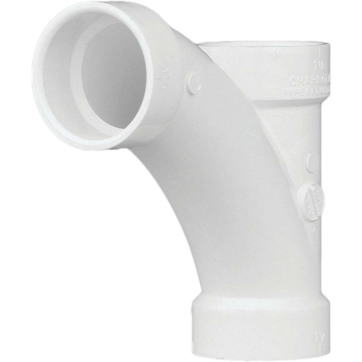 Charlotte Pipe PVC DWV Tee Wye Fitting 00501 0800HA - Smooth Finish - 2 ...