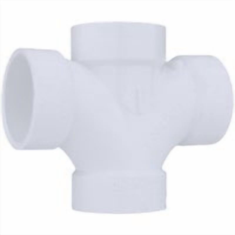 Charlotte Pipe & Foundry PVC004280600HA PVC-DWV Double Sanitary Tee 1.5 ...