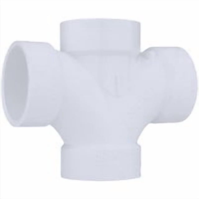 Charlotte Pipe & Foundry PVC004280600HA PVC-DWV Double Sanitary Tee 1.5 ...