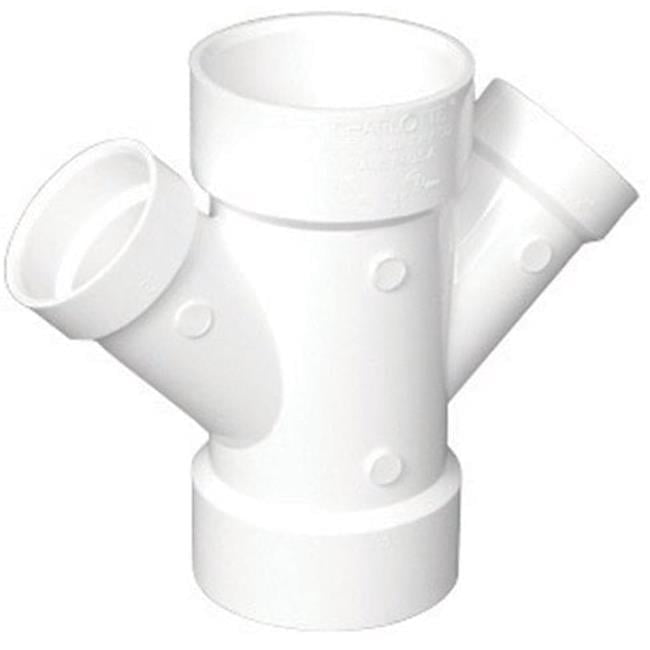 Charlotte Pipe & Foundry PVC006121000HA 3 x 3 x 2 x 2 in. Double Wye ...