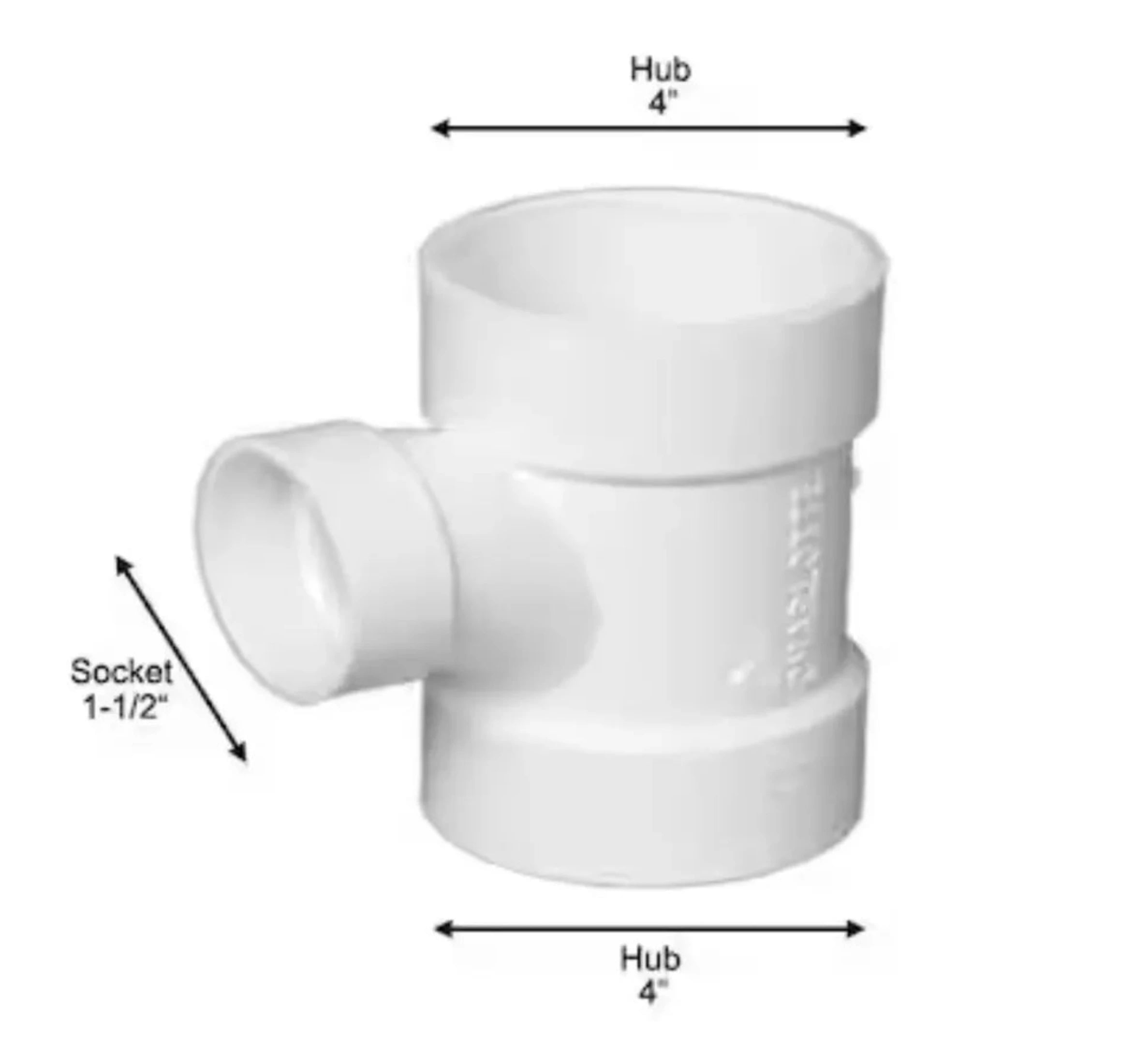 Charlotte Pipe PVC 00401 1800HA 4" x 2" Reducing Schedule 40 Sanitary PVC Tee - Walmart.com
