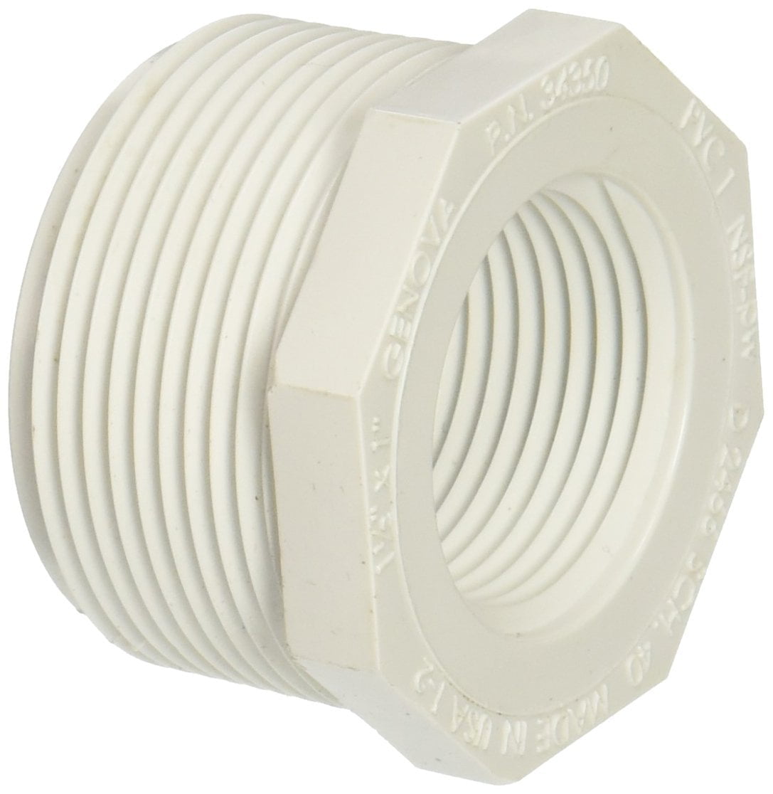 Charlotte Pipe PVC 02112 3200 Reducing Bushing Schedule 40 1-1/2" MPT X 1" D FPT PVC - Walmart ...