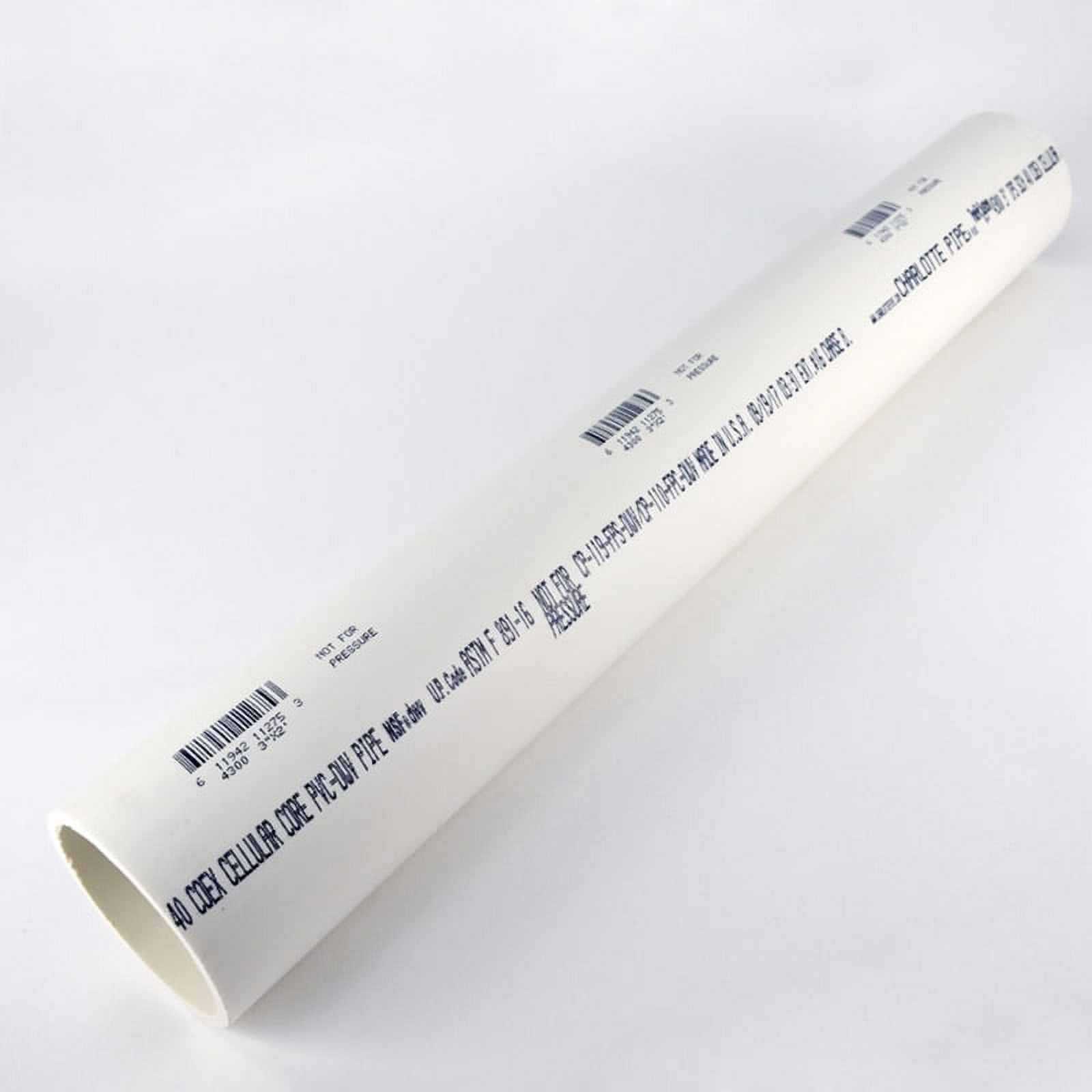 Charlotte Pipe PVC Foam Core Pipe 3 in. Dia. x 2 ft. L Plain End ...