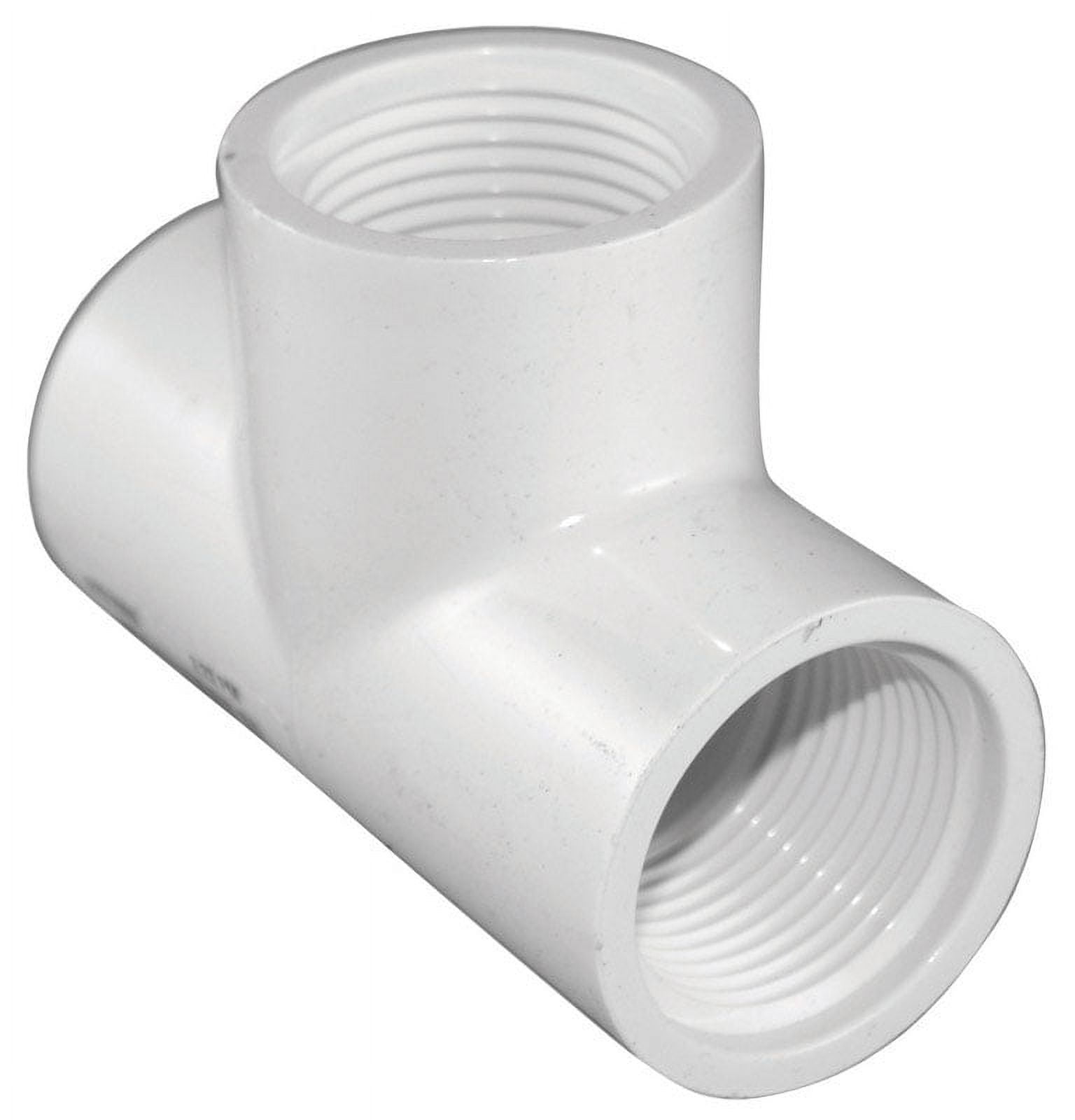 Charlotte Pipe PVC024021000 Threaded Tee Schedule 40 1" FPT T X 1" D FPT PVC White - Walmart.com