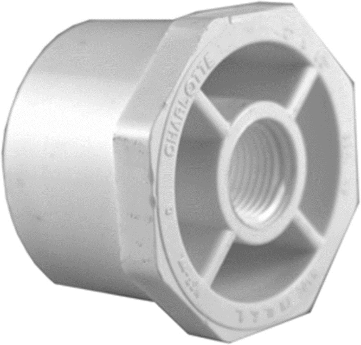 Charlotte Pipe Reducing Bushing Sch 40 Pvc Spg X Fpt 3/4 " X 1/2 " White - Walmart.com