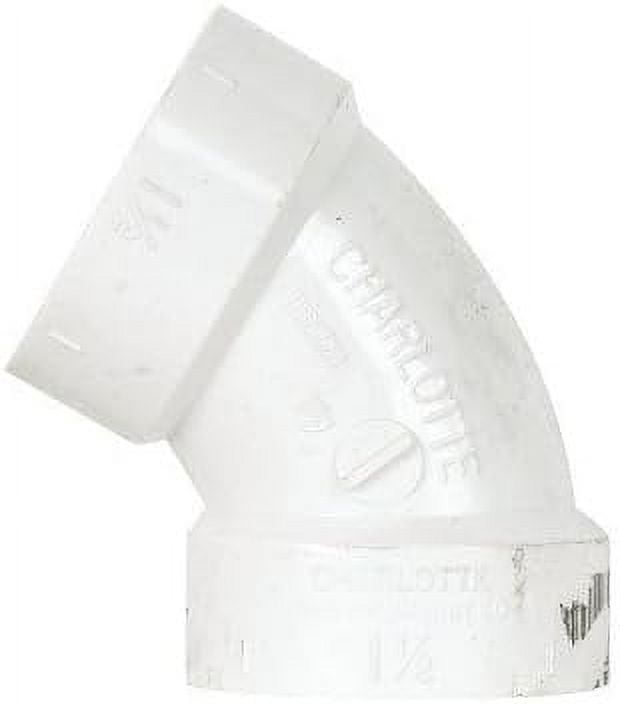 Charlotte Pipe Schedule 40 1-1/2 in. Hub x 1-1/2 in. Dia. Hub PVC Elbow - Walmart.com