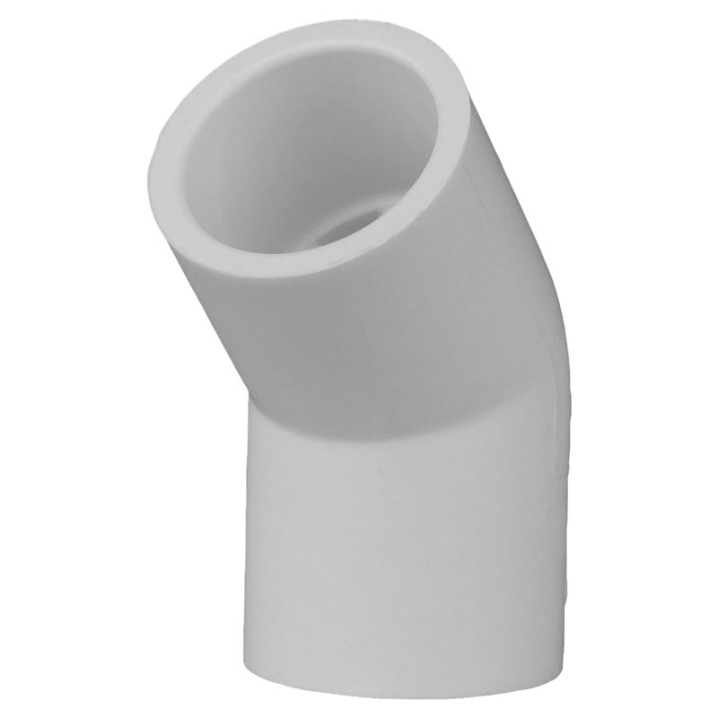 Charlotte Pipe Schedule 40 1/2 in. Slip X 1/2 in. D Slip PVC 45 Degree Elbow 1 pk - Walmart.com