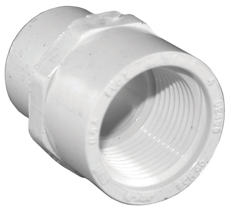 Charlotte Pipe Schedule 40 1/2 in. Socket X 3/4 in. D FPT PVC Pipe Adapter 1 pk - Walmart.com