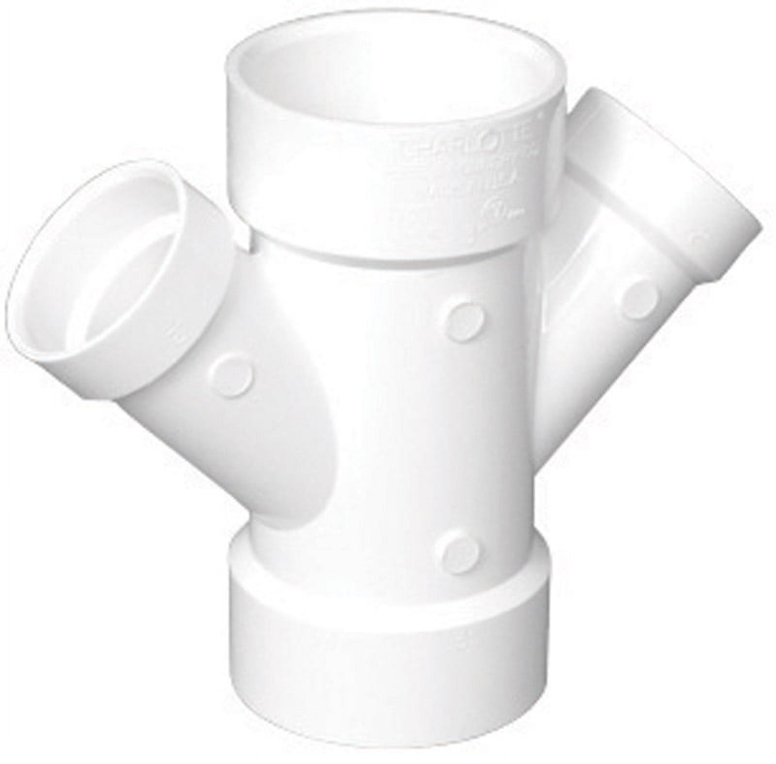 Charlotte Pipe Schedule 40 3 in. Hub x 3 in. Dia. Hub PVC Double Wye ...