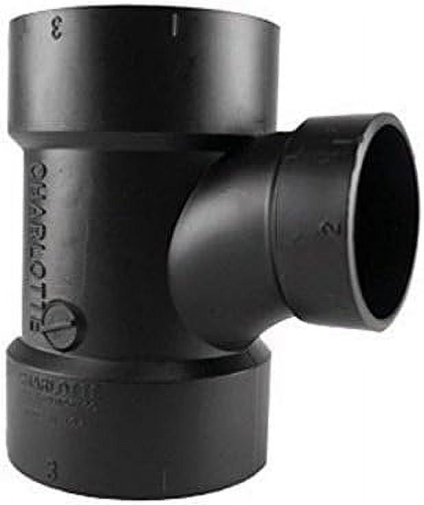 Charlotte Pipe Schedule 40 4 in. Hub x 4 in. Dia. Hub ABS Sanitary Tee - Walmart.com