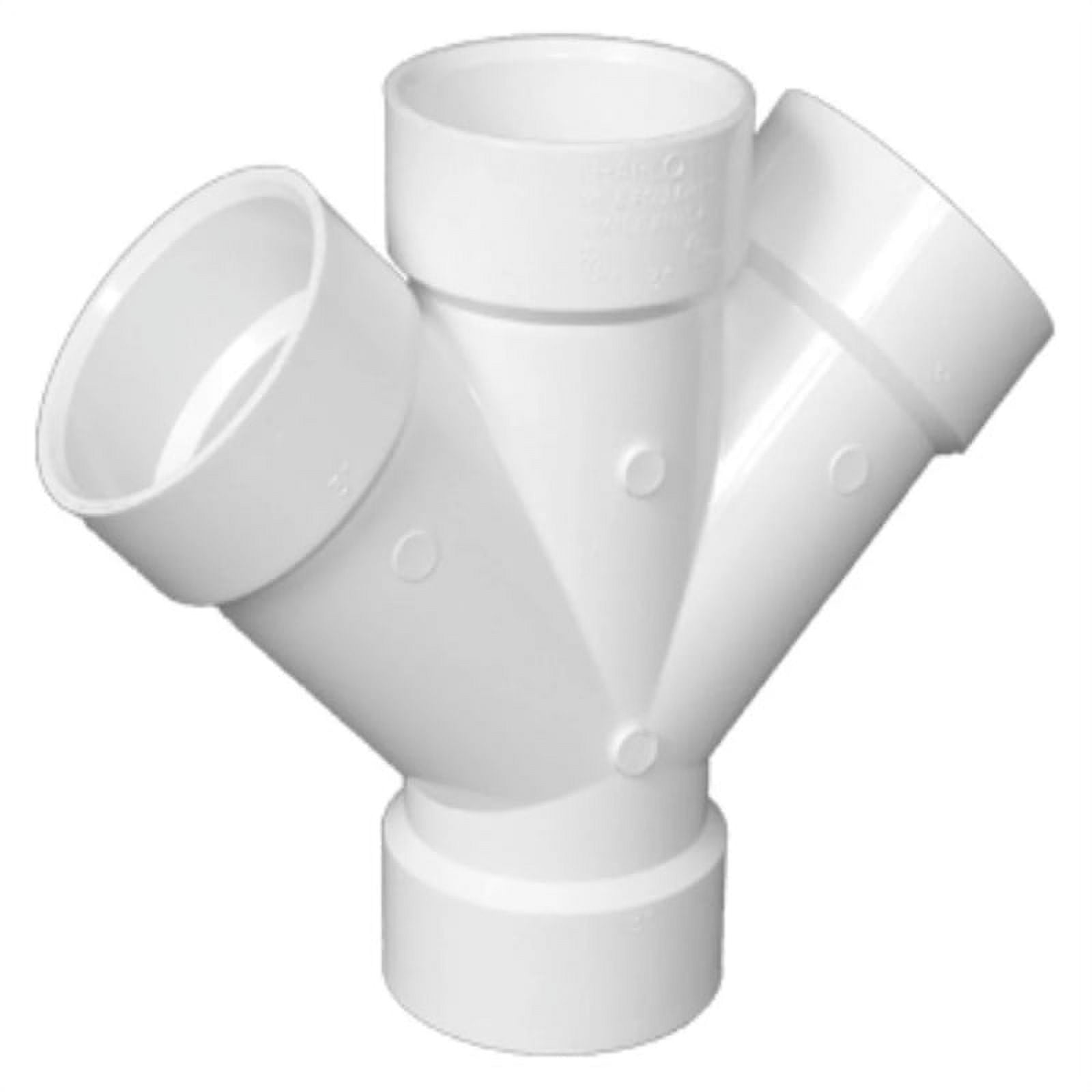 Charlotte Pipe, PVC DWV Fitting, 4 in. Hub x 4 in. Hub Double Wye ...