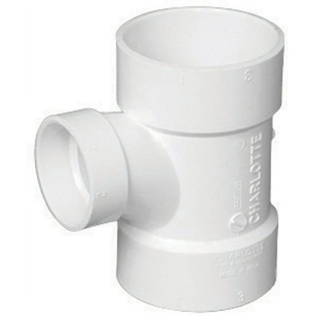 Charlotte Pipe Schedule 40 4 in. Hub x 4 in. Dia. Hub PVC Sanitary Tee - Walmart.com