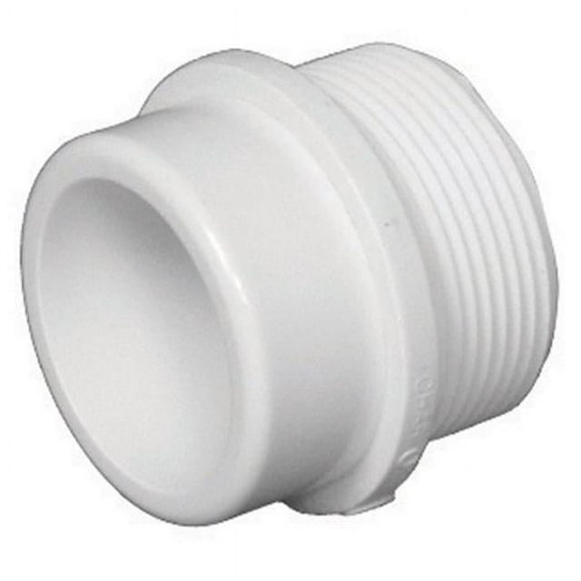 Charlotte Pipe Schedule 40 DWV PVC Pipe Fitting, Adapter, White, 2-In. Spigot x 2-In. MPT ...