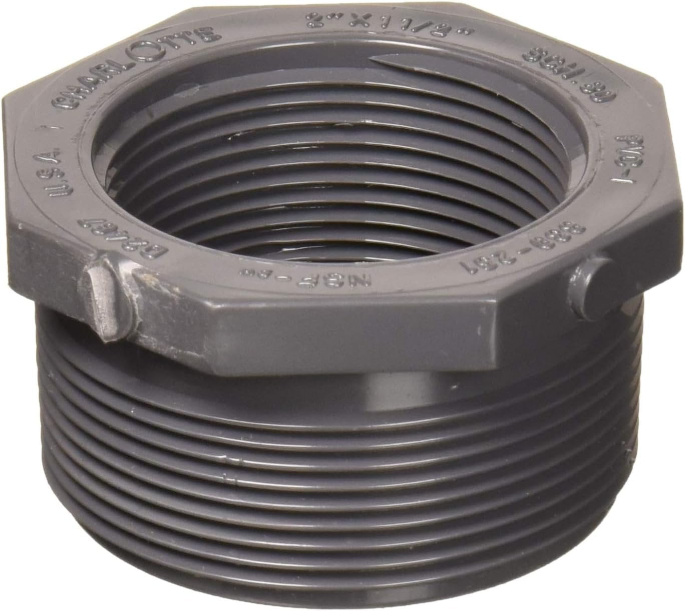 Charlotte Pipe Schedule 80 2 in. MPT x 1-1/2 in. Dia. FPT PVC Reducing Bushing - Walmart.com