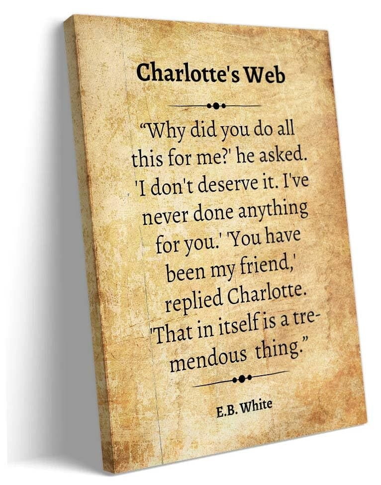 Charlotte's Web Poem Wall Art for Bathroom Wall Decoration Canvas ...