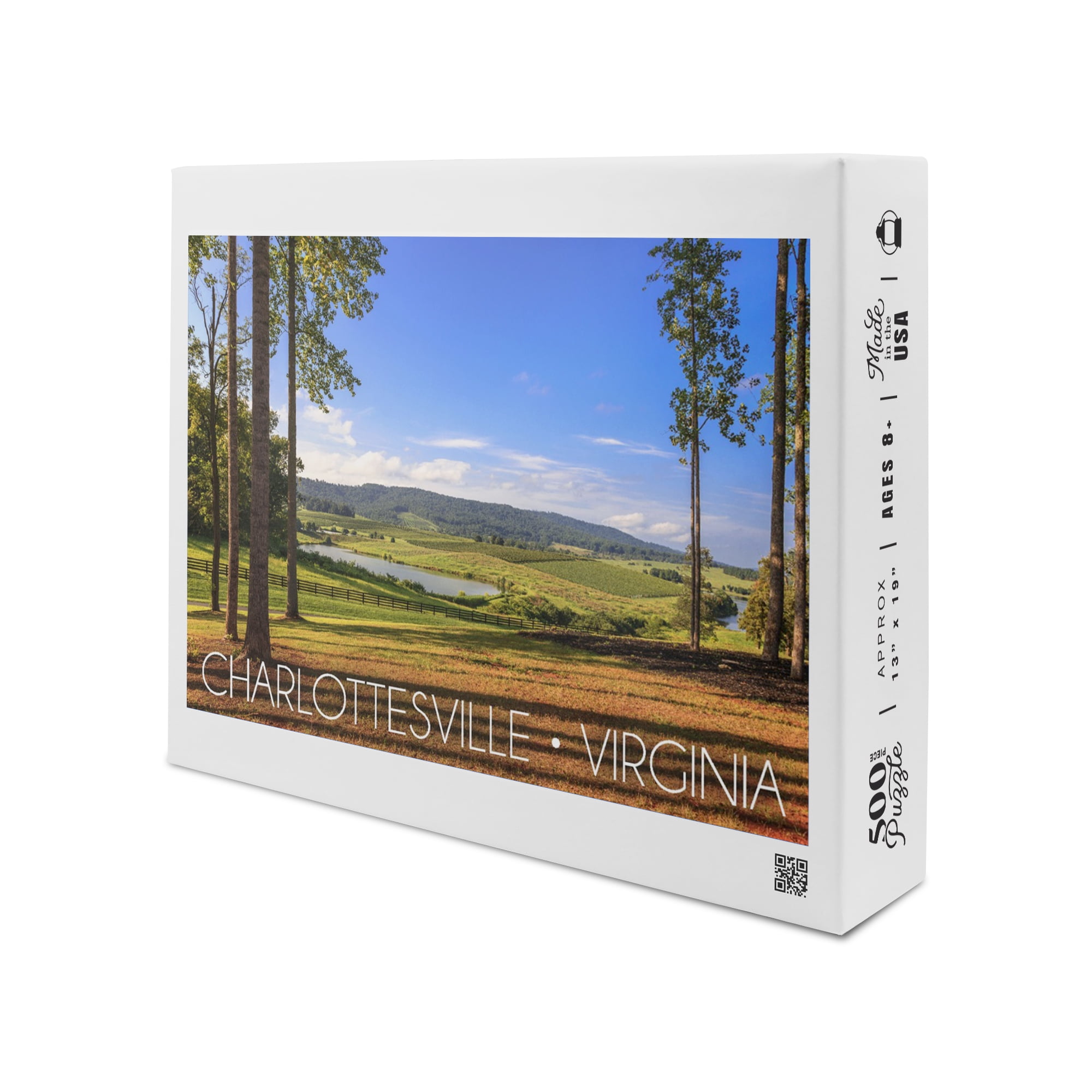 Charlottesville, Virginia, Farm and Lake Scene (19x27 inches, Premium ...