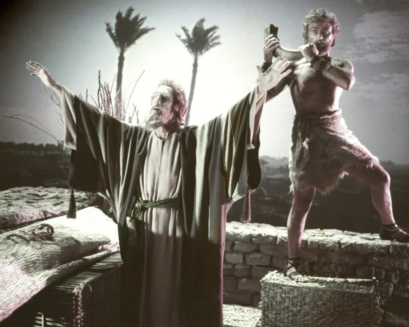 Charlton Heston In The Ten Commandments As Moses Raising His Arms In ...